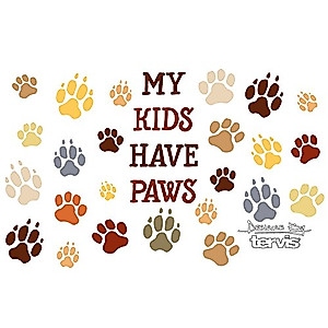 Tervis My Kids Have Paws Stainless Steel Tumbler with Clear and Black Hammer Lid 20oz, Silver