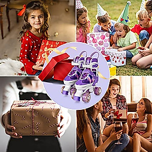 Gonex Roller Skates for Girls Kids Boys Women with Light up Wheels and Adjustable Sizes for Indoor Outdoor (Purple, L - Youth (4Y-7Y US))