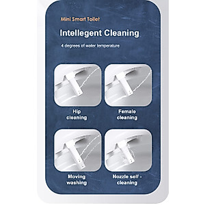 Intelligent Toilet with Heated Seat, DACOM Smart Toilet One Piece Toilet Foot Sensoring Flush, Warm Water and Dry, Multi-Function APP Remote Control