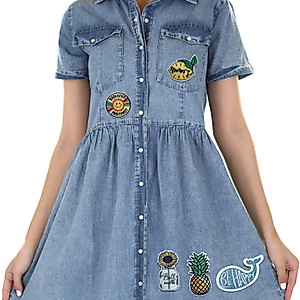 Kawaii Cartoon Iron On Patches, Cute Decor Patches for Backpacks, Embroidery Applique Aesthetic Stuff for Clothing, Jackets, Jeans, Hats (Cute1 20 Pcs)