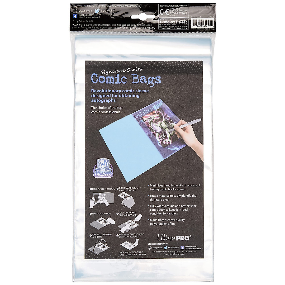Ultra Pro Resealable Current Size Comic Bags 2-Mil Polypropylene 6-7/8 X 10½ Inches (100-Count)