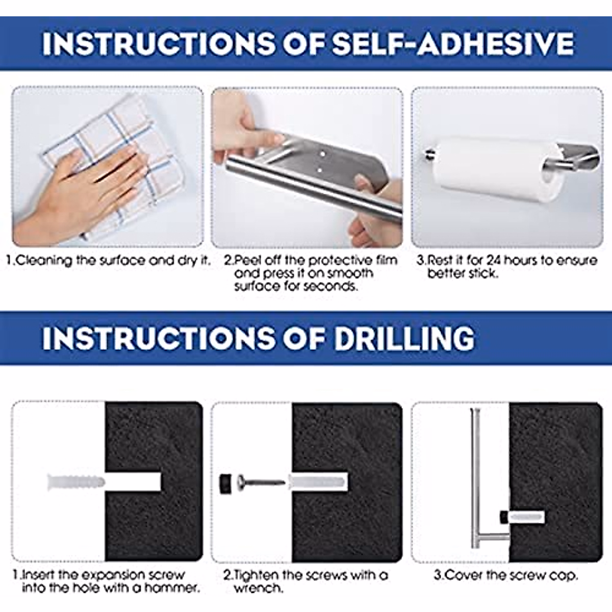 KTTGYRE Bathroom Towel Bar,Bath Accessories Thicken Stainless Steel Shower Towel Rack for Bathroom, Rustproof Wall Mount 23inch(2pcs) (Color : Gold)