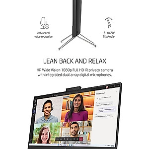 HP 27” All-in-One Desktop, AMD Ryzen 5 5500U, 16 GB RAM, 512 GB SSD, Full HD IPS Touchscreen, Windows 11 Home, 4 USB Ports, Privacy Camera, Dual Mics, Wireless Keyboard and Mouse (27-cb0060, 2021)