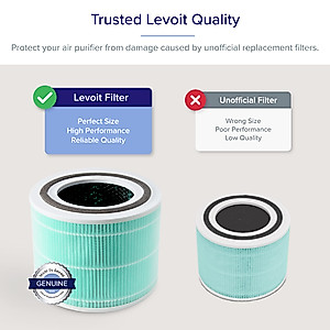 LEVOIT LV600S Smart Warm and Cool Mist Humidifiers for Home Bedroom Large Room & Core 300 Air Purifier Toxin Absorber Replacement Filter, 3-in-1 Filter