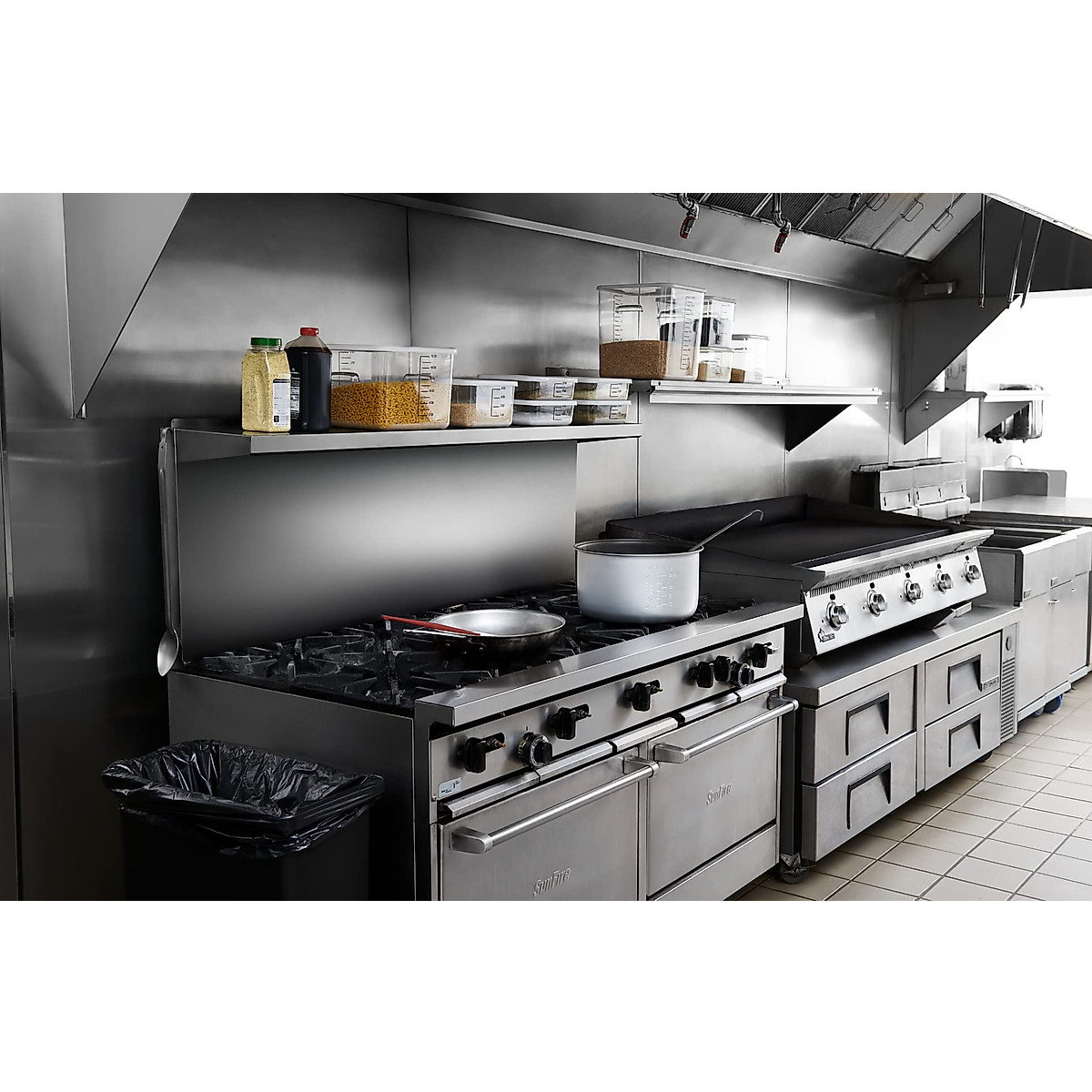 Rubbermaid Commercial Products, Plastic Space Saving Square Food Storage Container for Kitchen/Sous Vide/Food Prep, 12 Quart, Clear