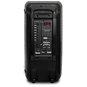 Dolphin SP-210RBT Dual 10" Bluetooth Party Speaker, Neon LED Lights, 3400W, Long-Lasting Battery, X-Bass, Trolley & Wheels