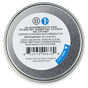 All Good Zinc Butter Sunscreen - Travel Size, Zinc Oxide Face, Nose, Ears Sunscreen, UVA/UVB Broad Spectrum SPF 50+ Water Resistant, Coral Reef Friendly (1 oz)