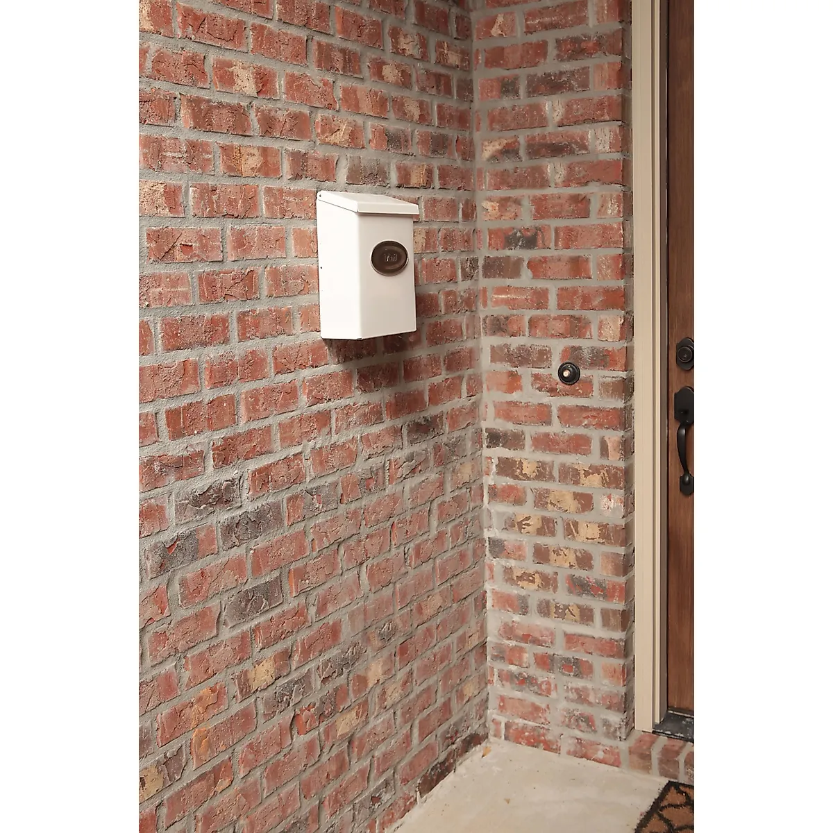 Architectural Mailboxes Designer Galvanized Steel, Locking Wall Mount Mailbox, White with Satin Nickel