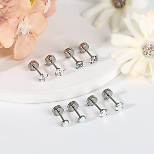 G23 Titanium Earrings Hypoallergenic Cartilage Earrings Silver for Men Women StyleC