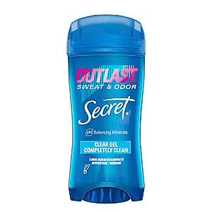 Secret Outlast Antiperspirant and Deodorant for Women, Clear Gel, Completely Clean Scent, 2.6 Ounce