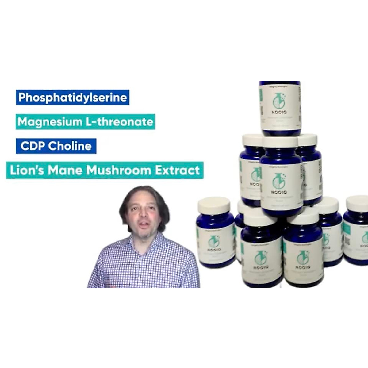 All-in-One Nootropic Memory Capsules with Magtein, Choline, PS, B12, Lion's Mane, and L-theanine