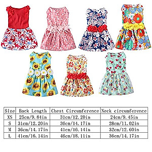Dog Clothes Girl Medium Dress Cute Pet Print Skirt Breathable Summer Sleeveless Shirt Comfortable Dog Shirt Breathable Dog Designer Cat Clothes