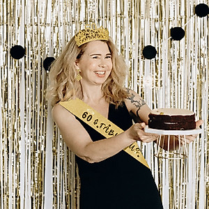 60th Birthday Gift for Her,60 and Fabulous,60th Bday Tiara and Sash,60th Birthday Crown,60th Birthday Sash,Gift for 60 Year Old Woman,60th Birthday Party Supplies,60th Birthday Decoration for Women