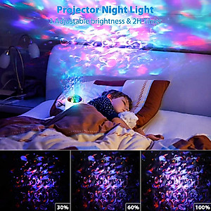 Star Projector Night Light Galaxy Projector Ocean Wave Nebula Starry Projector with Remote Control White Noise Light Projector Skylight with Timing for Baby Kids Adults(Black)