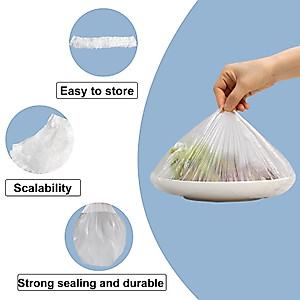 Premium:200Pcs Thicker Fresh Keeping Bags,Reusable Elastic Food Storage Covers, Shoes Cover or Shower cap,Plastic Sealing Elastic Stretch Adjustable Bowl Lids for Family Outdoor Picnic
