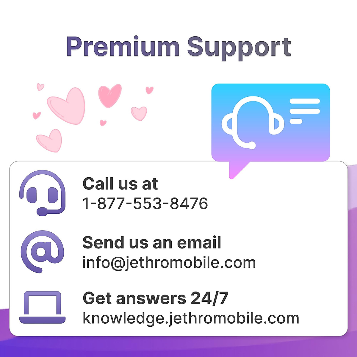 Jethro Mobile Unlimited Talk & Text Plan (No Internet Data), Suitable for Seniors, Kids, Students and Dumb Phones, 3-in-1 SIM Card Kit, Prepaid Phone Plan (180 Days)
