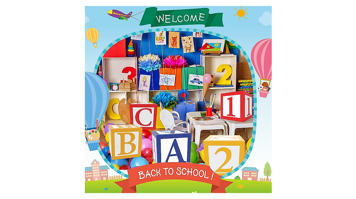 6 Pieces ABC and 123 Balloon Box Set for Back to School Parties