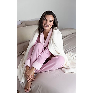 PajamaGram Women's Pajamas Super Soft - Fleece Pajamas Women, Pink, S, 4-6