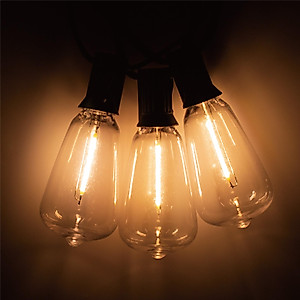 VISTERLITE ST38 LED String Light Bulbs, 1.5 Inches Shatterproof LED Replacement Bulbs for Outdoor String Lights, 1Watt Equvanlent to 7Watt Incandescant Bulbs, E12 Screw Base, Warm White, 25Pack