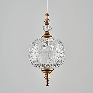 TLOLGT Antique Adjustable Pendant Light Fixtures Delicate Decorative Pattern Glass Ceiling Pendant Lighting for Kitchen Island Dining Room with Original Vintage Design