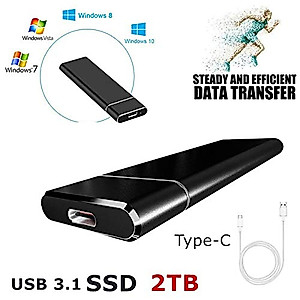 VDSOIUTYHFV 1.8 Inches External Hard Drive Portable HDD, USB 3.1, SSD High Speed Mobile Solid State Drive 2TB 1TB 480-520（MB/s）