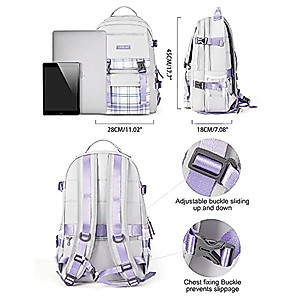 WONHOX Travel Backpack for Women Bundle, Carry On Backpack,Hiking Laptop Backpack Waterproof Outdoor Sports Rucksack Casual Daypack, Purple