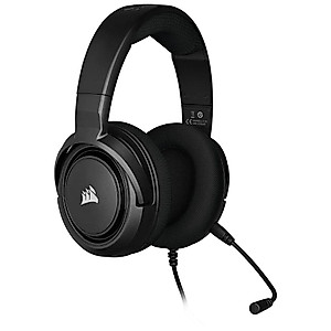 Corsair HS45-7.1 Virtual Surround Sound Gaming Headset w/USB DAC - Memory Foam Earcups - Discord Certified - Works with PC, Xbox Series X, Xbox Series S, PS5, PS4, Nintendo Switch, MacOS - Carbon