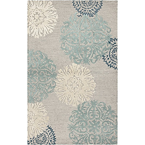 Rizzy Home | DI2241 | Dimensions Collection | Wool Area Rug | 8' x 10' | Blue/Gray/Rust/Blue Medallion