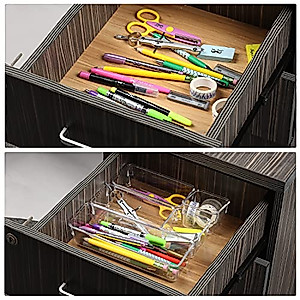 Mr. Pen- Drawer Organizers Set, 5 pcs, Clear Plastic Drawers Organizer, Makeup Drawer Organizer, containers for Organizing, Desk Drawer Organizer, Vanity Organizer, Bathroom Drawer Organizers