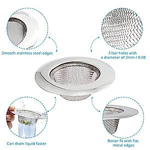 KUFUNG Sink Strainer, Basket Stainless Steel Bathroom Sink, Utility, Slop, Kitchen and Lavatory Sink Drain Strainer Hair Catcher (2.25 inch)…