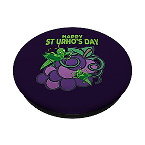 Happy St Urhos Day Grasshopper Grapes Vineyard Graphic Gift PopSockets Swappable PopGrip