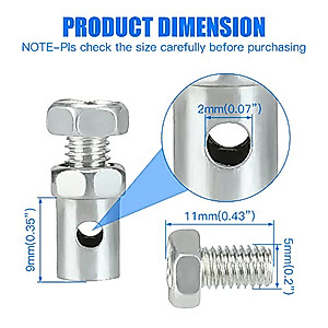 YOXUFA 1/8" Universal Throttle Brake Cable End Stop Lock Clamps for Go Kart Bicycle Motorcycle Scooter Motorized Bike lawn mower 10 Pack Silver Parts