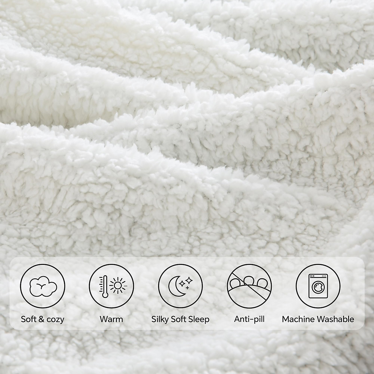 BEDELITE Sherpa Fleece Blanket - Thick Warm Blankets for Winter, Reversible Soft & Cozy Fluffy Throw Blanket for Couch and Bed (Grey, 50" X 60")