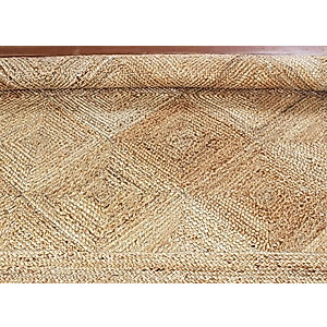CASAVANI Living Room Jute Rug Indian Handmade Jute Rug Outdoor Doormats Woven Rug Kitchen Natural Jute Rugs for Farmhouse Bathroom Bedroom Doormat