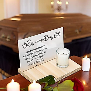 3 Pcs Sympathy Gifts Memorial Candle Acrylic and Wooden in Loving Memory Wedding Signs for Loss of Loved One Memorial Sign Bereavement Gifts (Wing)