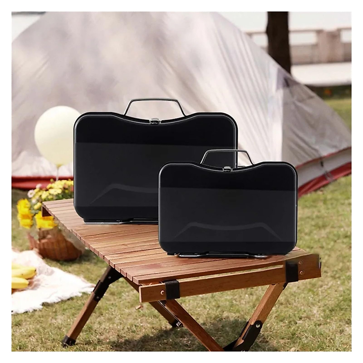 ZICANA BBQ Grill Portable Barbeque Grill Heavy Duty Folding Camping Stove BBQ Charcoal Grill Outdoor Cooking Picnic Barbecue Tools Picnic