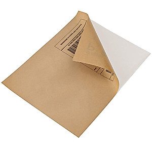 NATURALABEL 100 Full Sheets Sticky Printable Brown Kraft Paper Sticker Labels 8.5" x 11" Self Adhesive Labels for Laser & Inkjet Printer