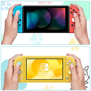 Sumind 28 Pcs Thumb Grip Joystick Caps, Replacement Cute Cat Paw Flower Shape, Silicone Joystick Cover, Colorful Replacement Thumb Grip Covers Compatible with Nintendo Switch, Switch Lite Controller