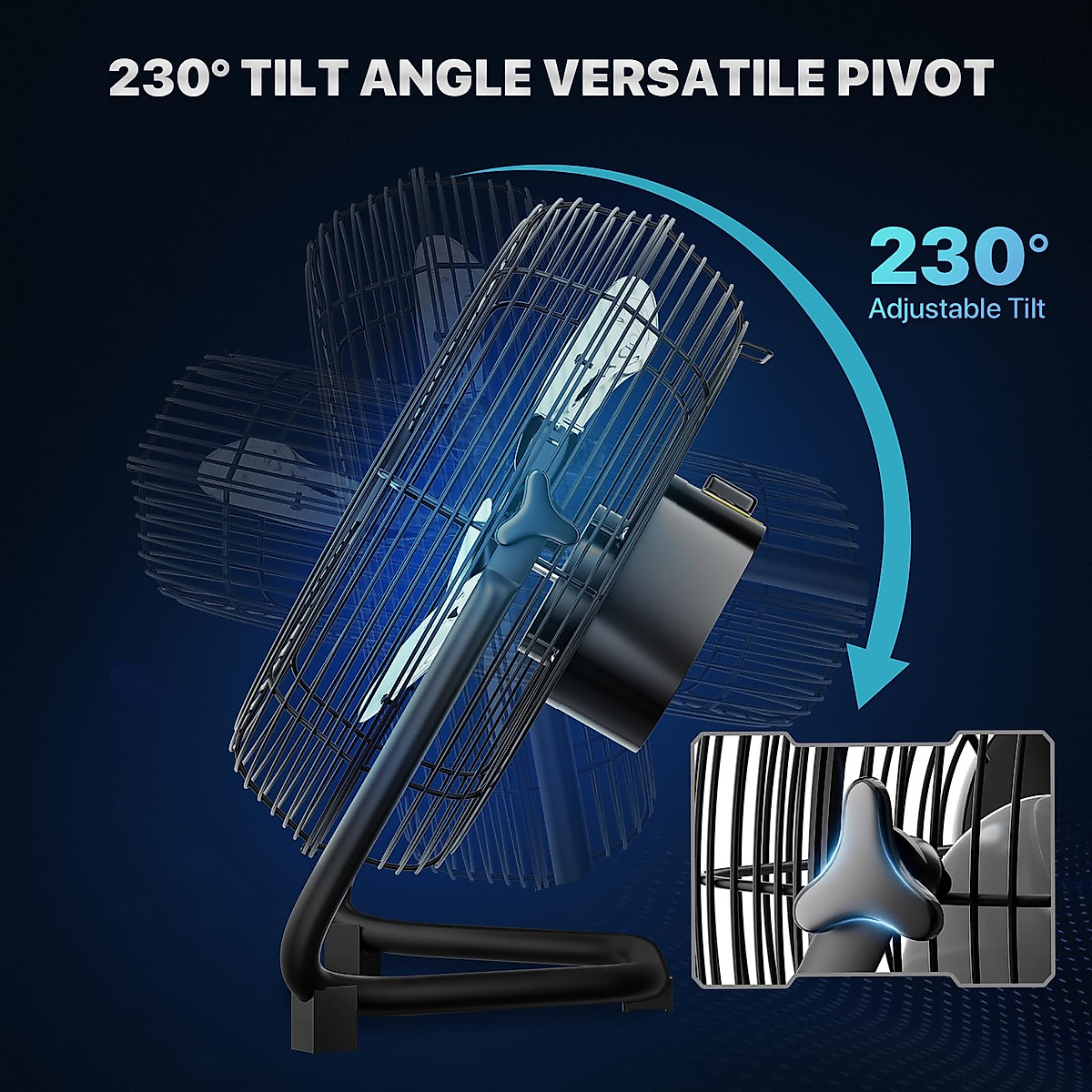 mollie 14 Inch High Velocity Fan Heavy Duty Metal Industrial Floor Fan 3 Speed Adjustable Tilt Portable Quiet Air Circulator for Warehouse, Workshop, Factory and Basement, 1018 CFM, Black