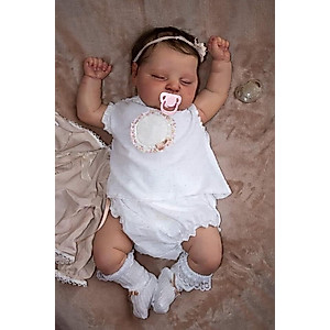 Angelbaby 20inch Reborn Realistic Baby Doll Girl Look Real Soft Asleep Newborn Baby Lifelike Handmade Bebe Doll Cute Doll Sets for Toddlers Toys