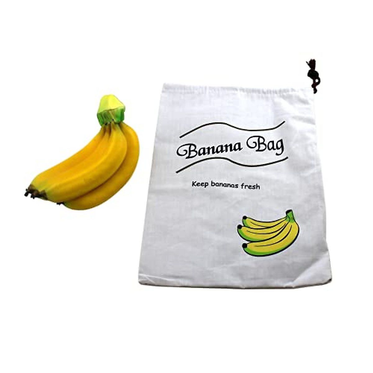 Banana Storage Drawstring Bag With Side Zipper Keeps Them Fresher Longer