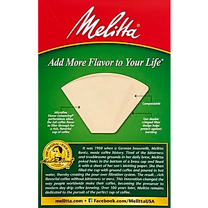 Melitta 4 Cone Coffee Filters, Unbleached Natural Brown, 100 Total Filters Count - Packaging May Vary
