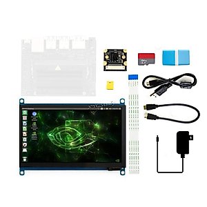 Jetson Nano Developer Accessories Kit for Small Powerful Computer AI Development Board with 7 inch IPS Touch HDMI Screen LCD Display Micro Card 64GB Camera Module @XYGStudy (AcceC)