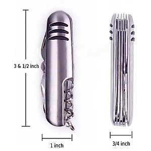 Geralt Pocket Knife 11-in-1 Premium Multi-Tool Heavy Duty Stainless Steel Construction Multi-Function Silver *Survivor Series* With Bottle Opener, Large Folding Knife, Phillips and Flathead Screwdrivers, Saw, Scissors, and More (in Tin or Gift Box)