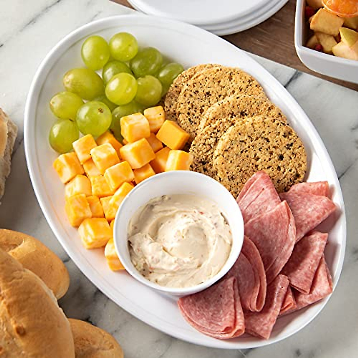 Carlisle FoodService Products Displayware Plastic Catering Platter 21" x 15" White