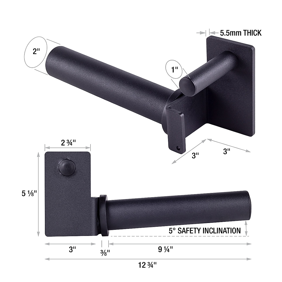 AmStaff Olympic Weight Plate Holder for Power & Squat Racks – Available 2x2 – 2.5x2.5 – 3x3 Inch Tube Sizes – Weight Plates Horn Storage Attachment for Power Squat Rack – (Pair) (3"x3" Tube Racks)