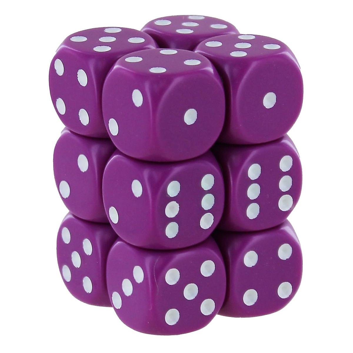 Chessex DND Dice Set D&D Dice-16mm Opaque Light Purple and White Plastic Polyhedral Dice Set-Dungeons and Dragons Dice Includes 12 Dice – D6, Various (CHX25627)