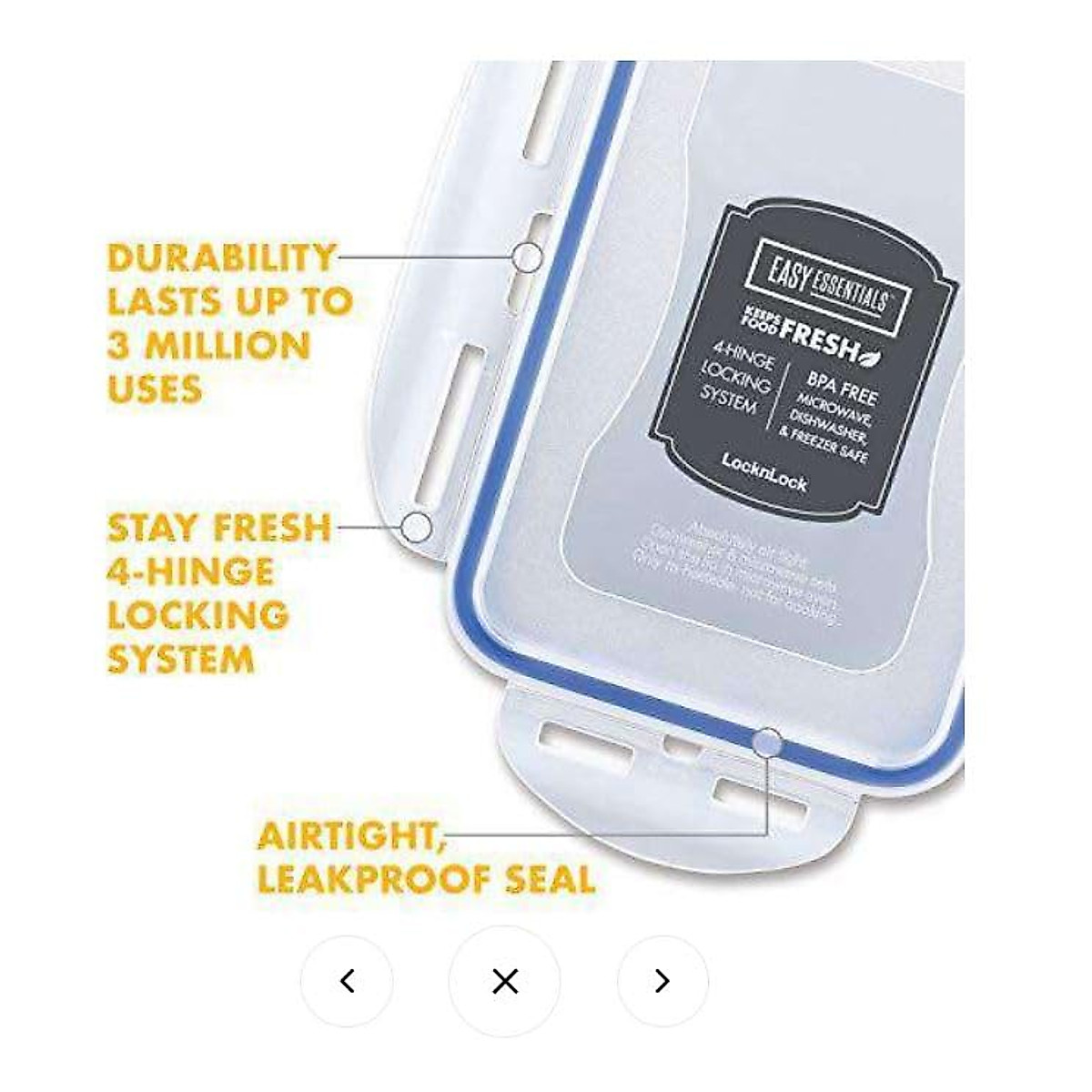 LocknLock Easy Essentials Food Lids (Flip-top) / Pantry Storage Containers, BPA Free, Top-10 Cup-for Snacks, Clear (Pack of 2)