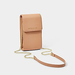 KATIE LOXTON Amy Small Womens Vegan Leather Chain Strap Mini Crossbody Clutch Handbag Purse Taupe