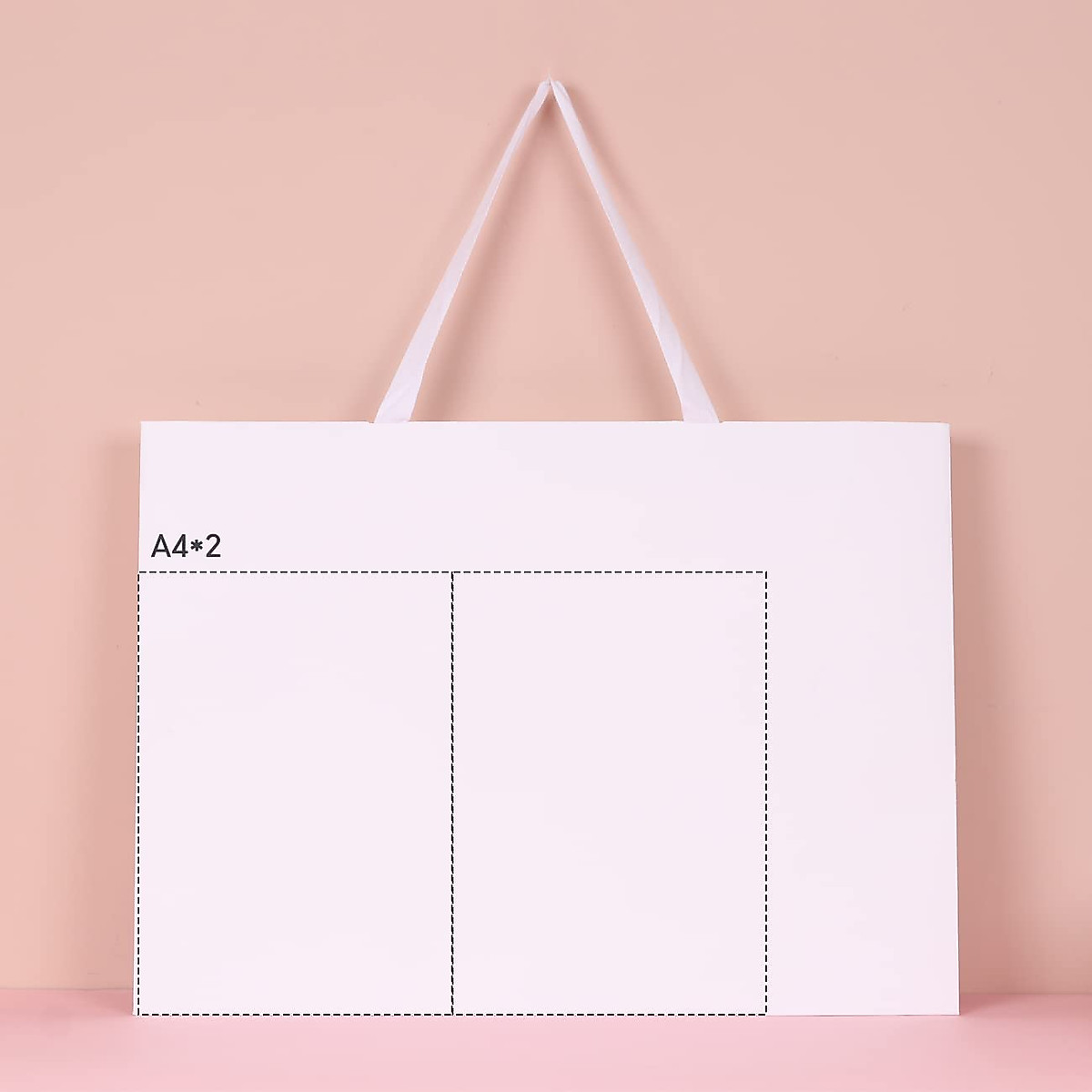 PAPERIST 6pcs 21.7x6.1x15.7" (4) Extra Large Size, White Paper Bags, Giant Jumbo Huge XL Thick Sturdy Durable Gift bags